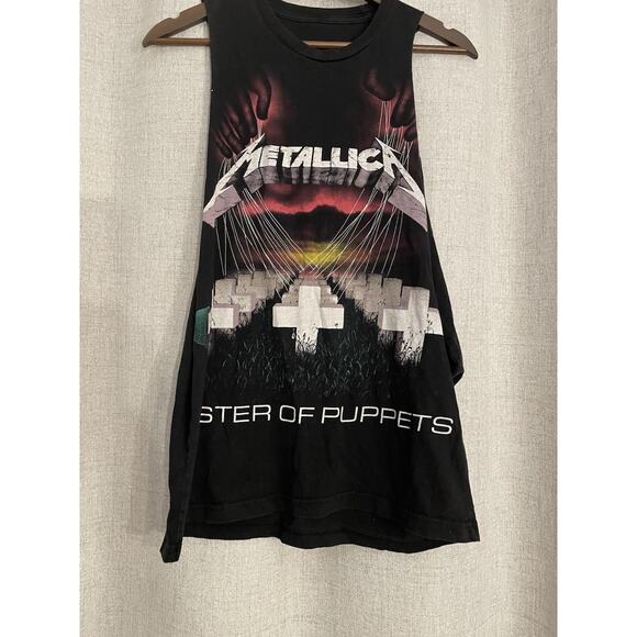 Metallica | Shirts | Vintage Large Distressed Chopped Sleeveless 994 Metallica Master Of Puppets ...